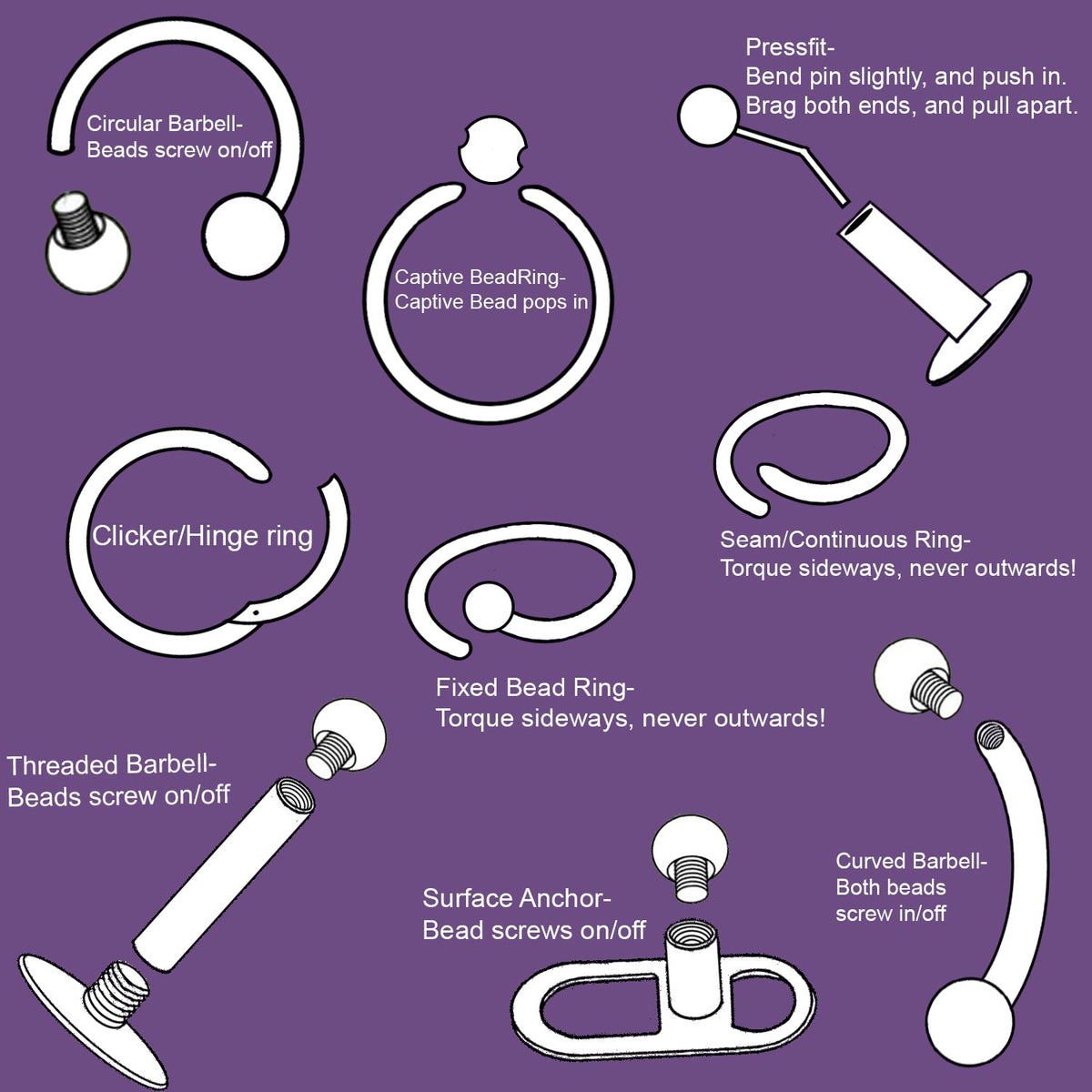 Captive Bead Rings (18g-8g) – Piercology Jewelry Store